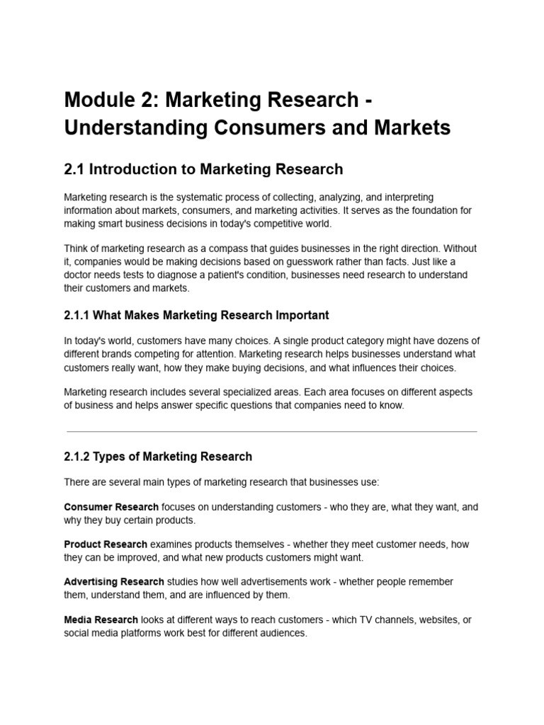 Marketing Research: Understanding Consumers | PDF | Advertising ...