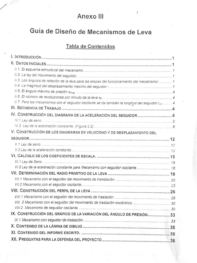 Guía De Diseño De Mecanismos De Leva Pdf
