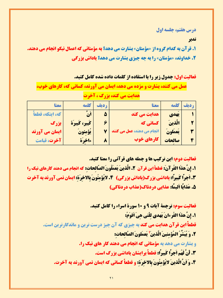Jozve 7 Quran Lorestan Azimi 7 (Hamyar - In) | PDF