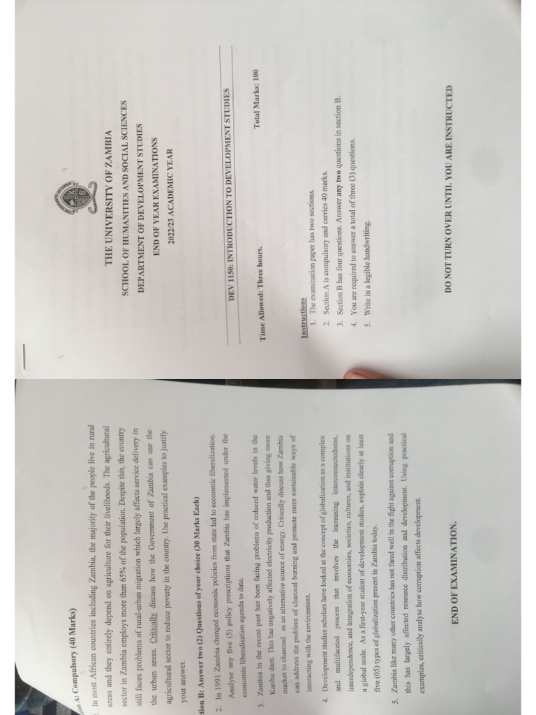 2023 Dev 1150 Final Exam | PDF