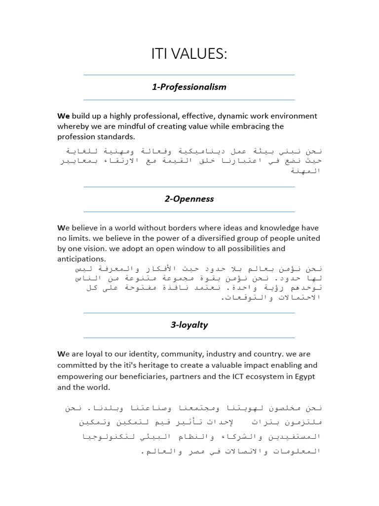 Iti Values 2 | PDF
