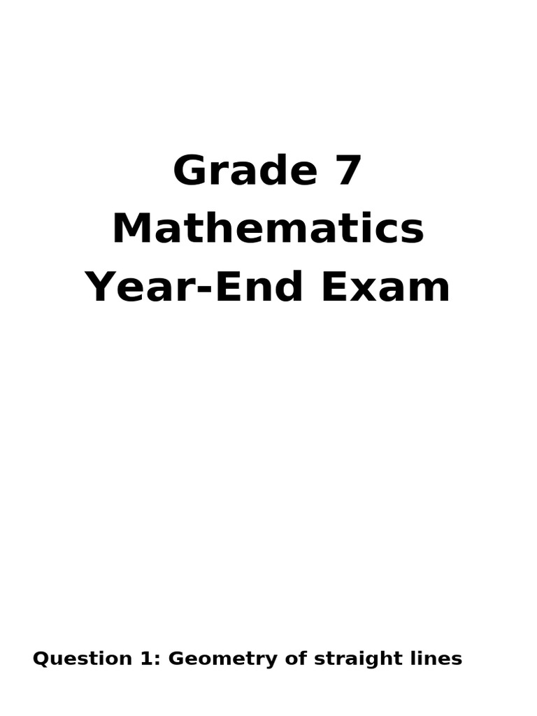 Grade 7 Maths Test Paper 2 | PDF | Area | Volume