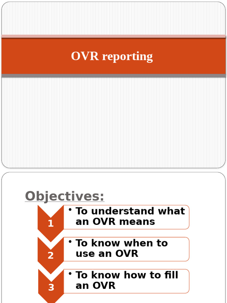 ال اوڤى ارOVR Reporting | PDF
