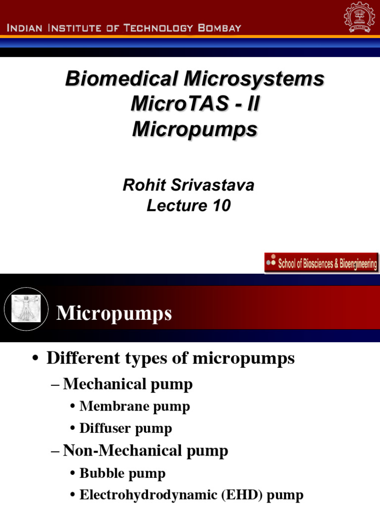 BB610 Lecture 10 MicroTAS II Micropumps | PDF | Pump | Actuator