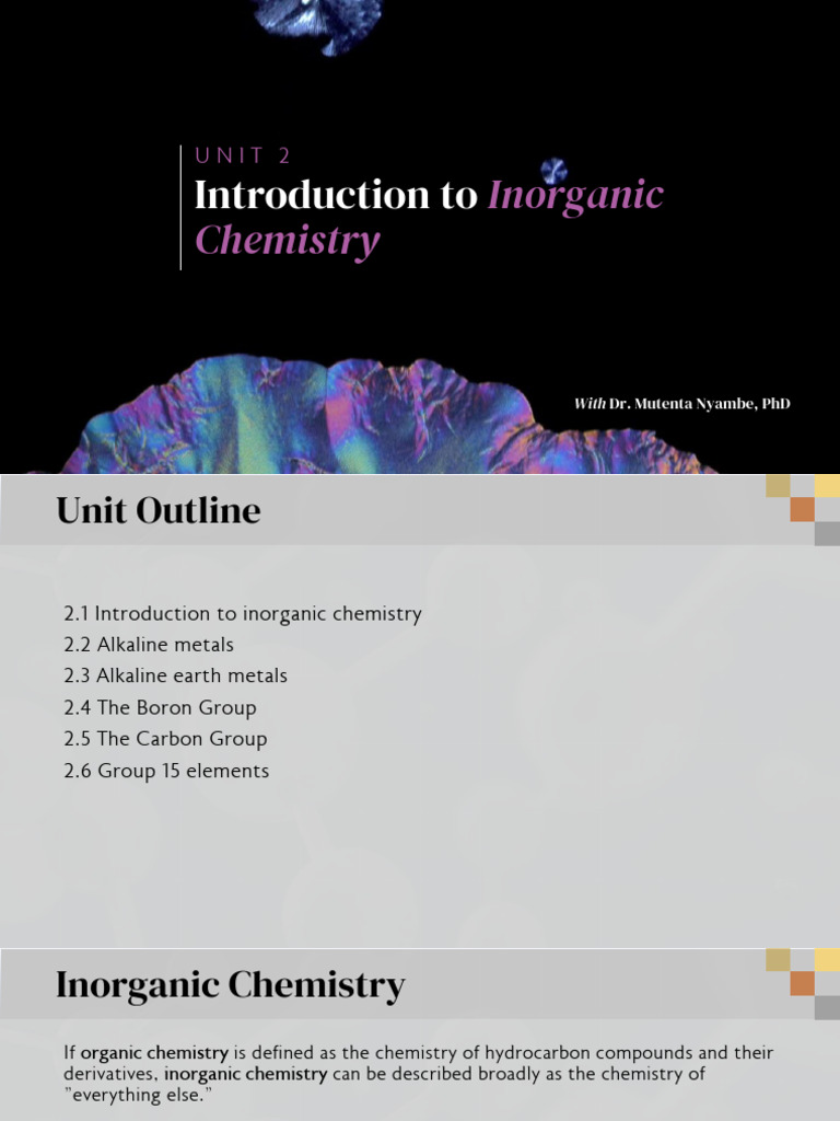 Overview of Inorganic Chemistry Concepts | PDF | Hydroxide | Lithium