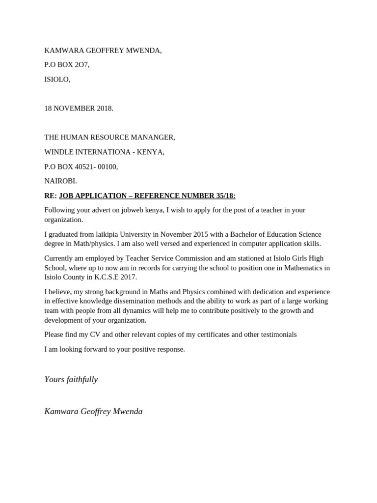 Job Application for Teacher Position | PDF