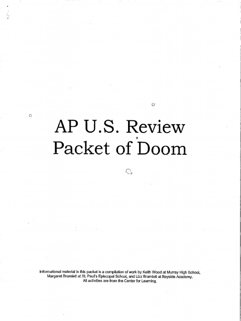 Apush Review Packet of Doom 2025 | PDF