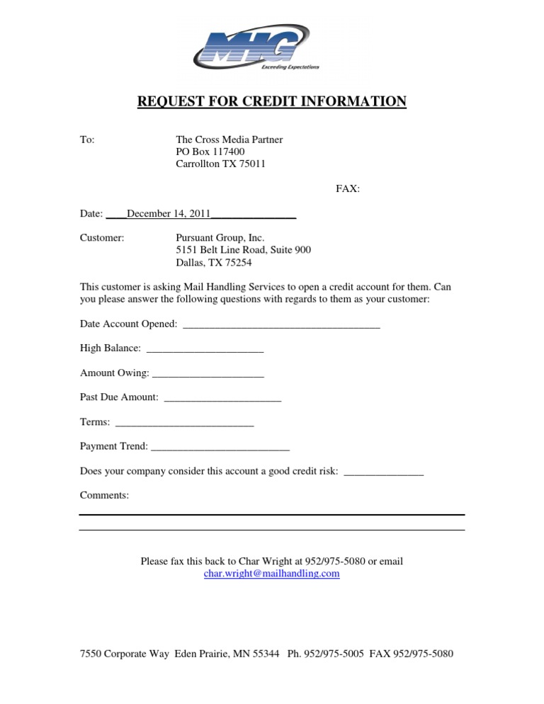 Request For Credit | PDF