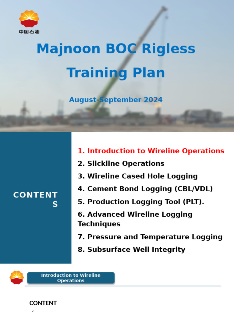 Wireline Operations Training Plan 2024 | PDF | Mechanical Engineering