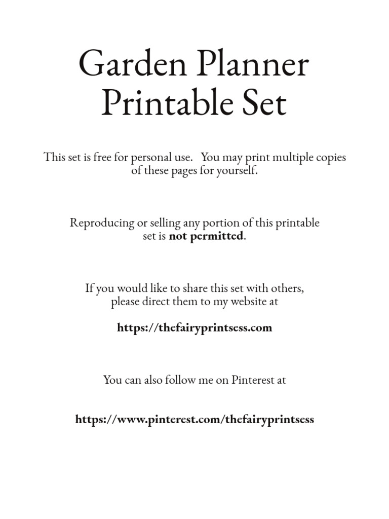 Free Garden Planner Printable Set | PDF | Crops | Gardens
