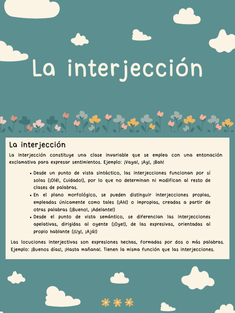 La Interjección | PDF