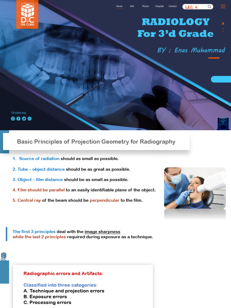 Radio Lec.4 Artifacts and Errors (DR - Cube) | PDF | X Ray | Radiography