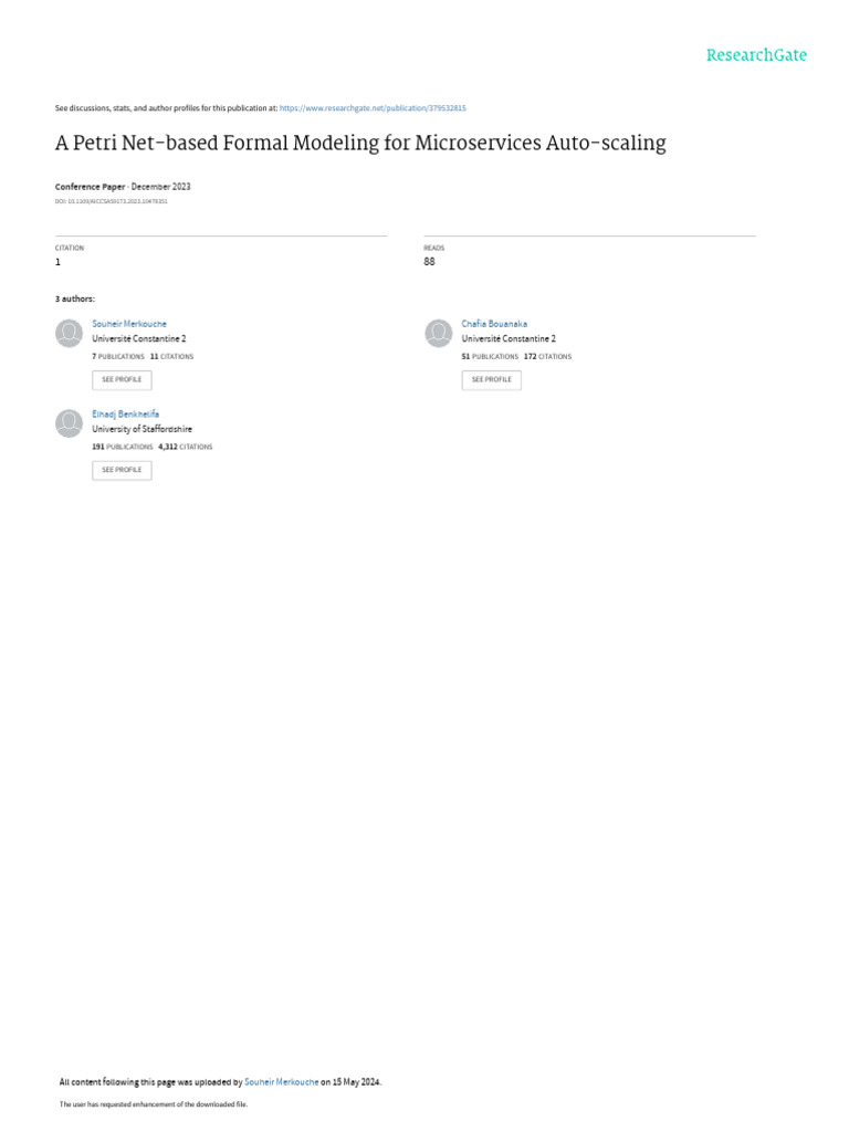 A Petri Net-Based Formal Modeling For | PDF | System | Function (Mathematics)