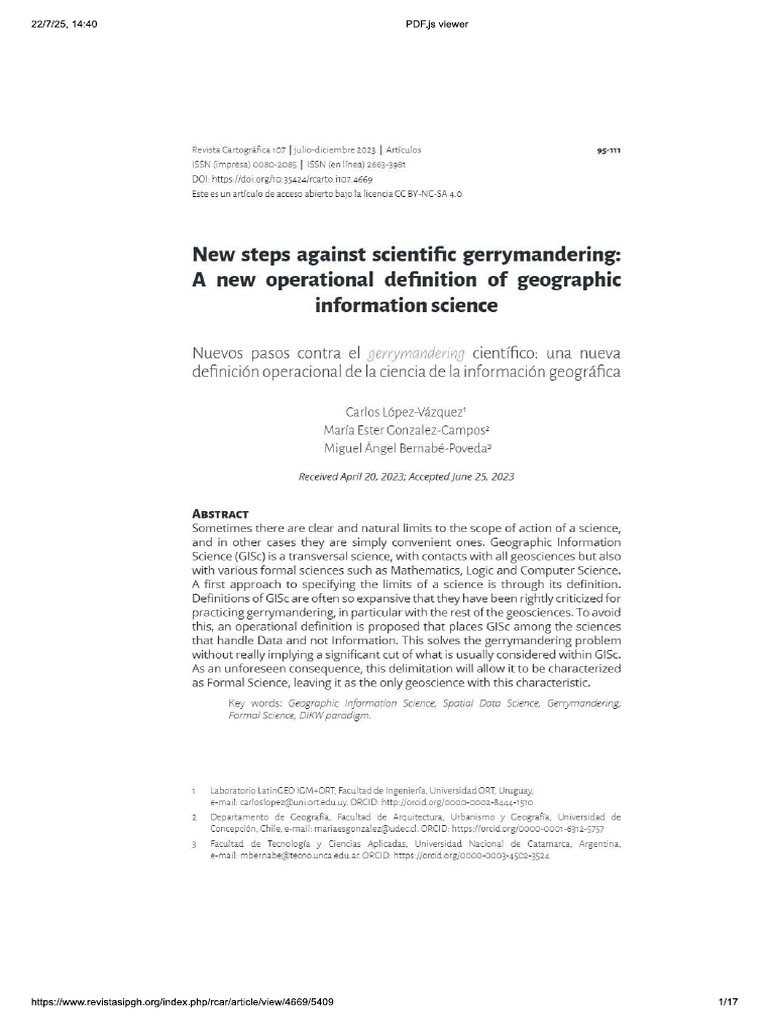 Nuevos Pasos Contra El Gerrymandering Científico Una Nueva Definición Operacional de La Ciencia ...
