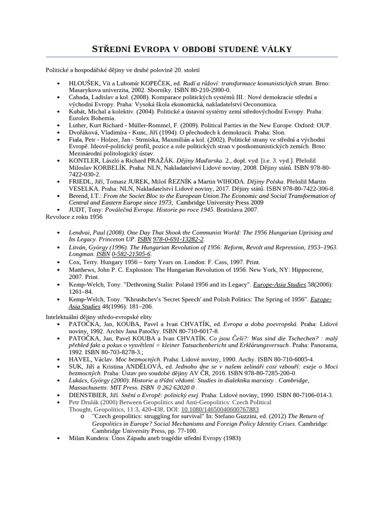 Literatura Střední Evropa | PDF