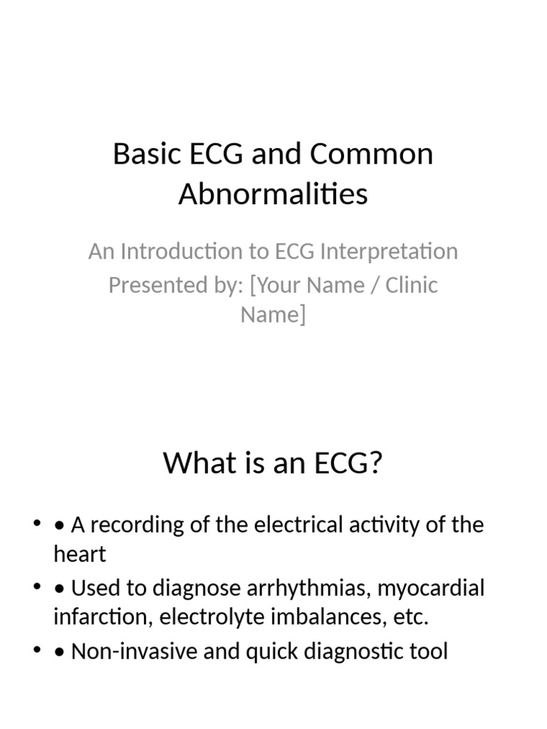 ECG Basics and Common Abnormalities | PDF