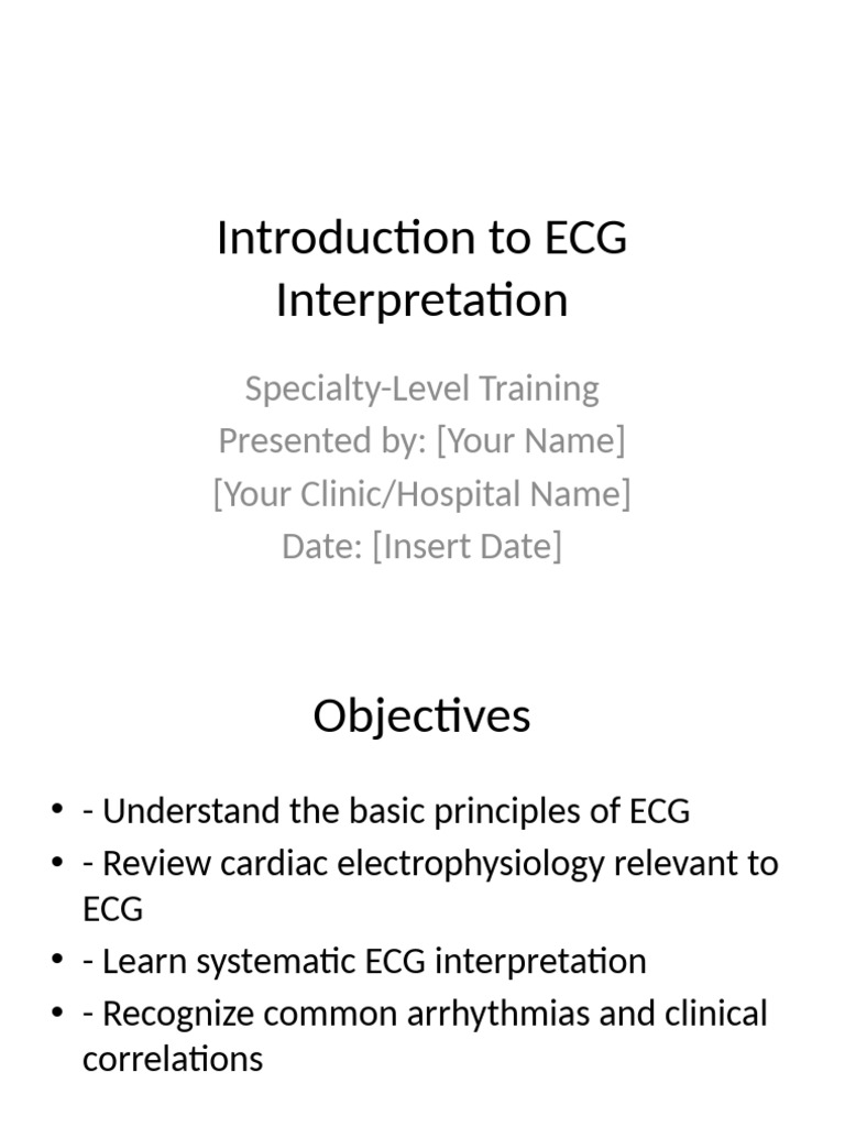 Introduction To ECG Interpretation Specialty Level | PDF