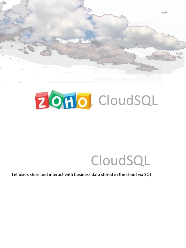 Zoho Cloud SQL | PDF | Sql | Databases