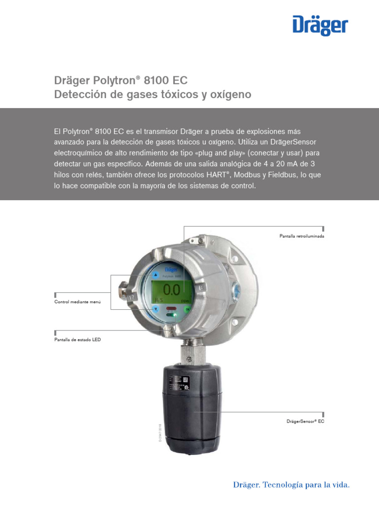 Dräger Polytron 8100 EC: Detección de Gases | PDF | Sensor | Diodo ...