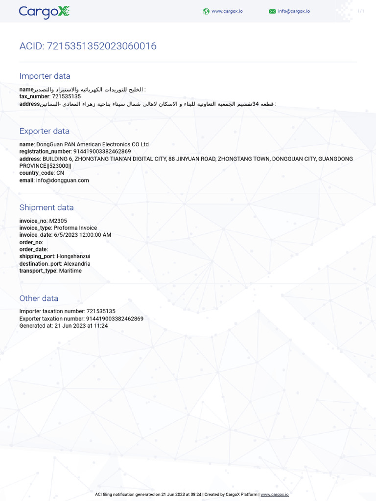 ACI Filing Notificatio | PDF