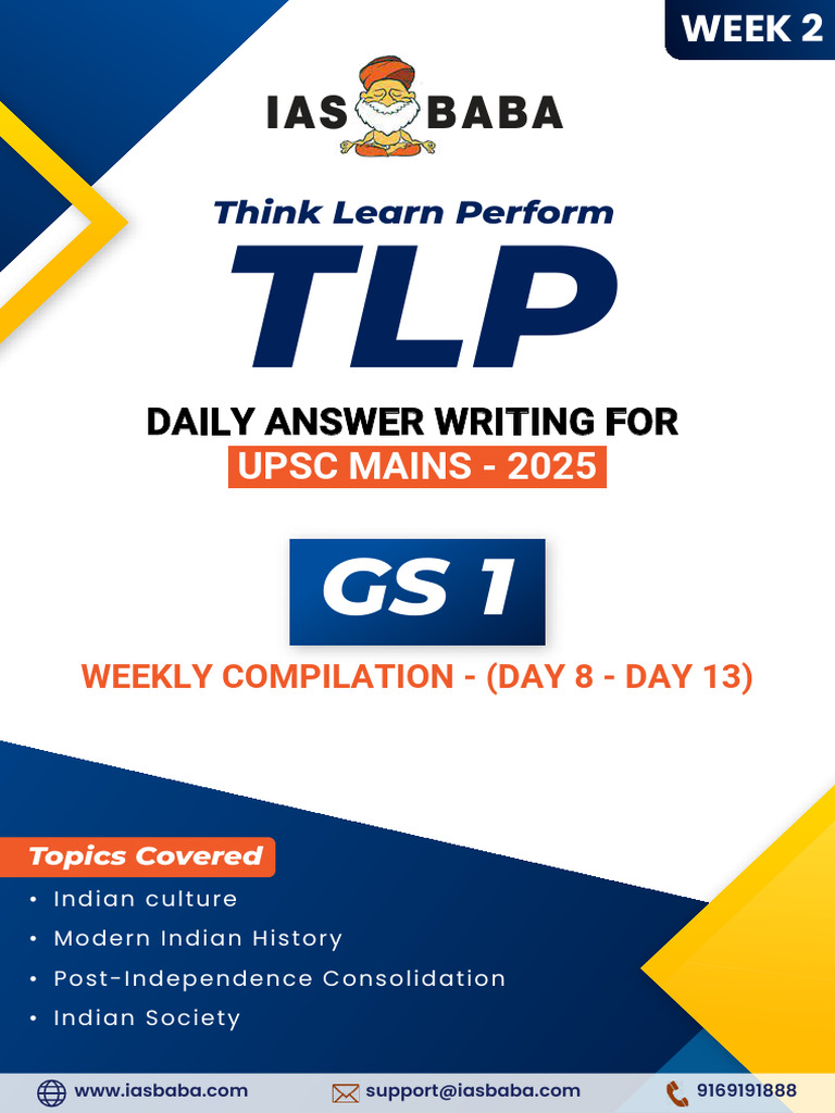 IASbabas TLP 2025 Phase 1 Day 8 To 13 Compilation GS1 | PDF | Indian Independence Movement ...