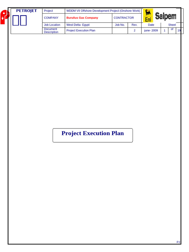 WDDM VII Offshore Project Execution Plan | PDF | Pipe (Fluid Conveyance ...