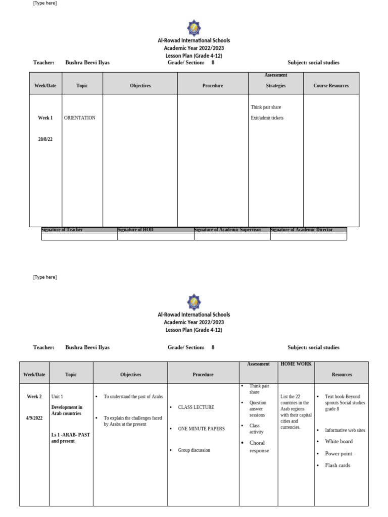 Grade 8 Social Studies Lesson Plan | PDF | Lesson Plan | Teachers