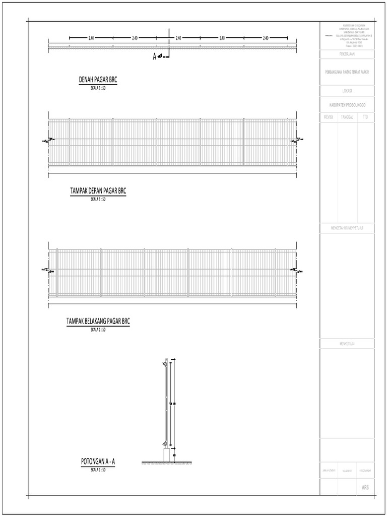 4.denah & Tampak Pagar BRC | PDF