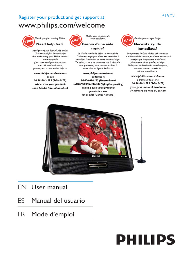 Philips Portable TV User Manual | PDF | Television | Waste Management