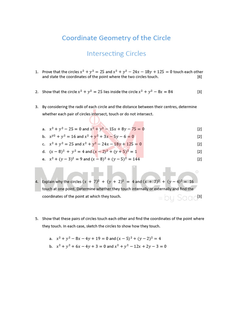 Intersecting Circles: Problems & Solutions | PDF