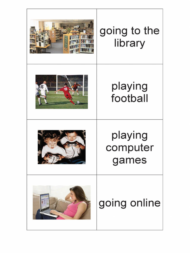 Hobbies Flashcards Flashcards Fun Activities Games 55374 | PDF
