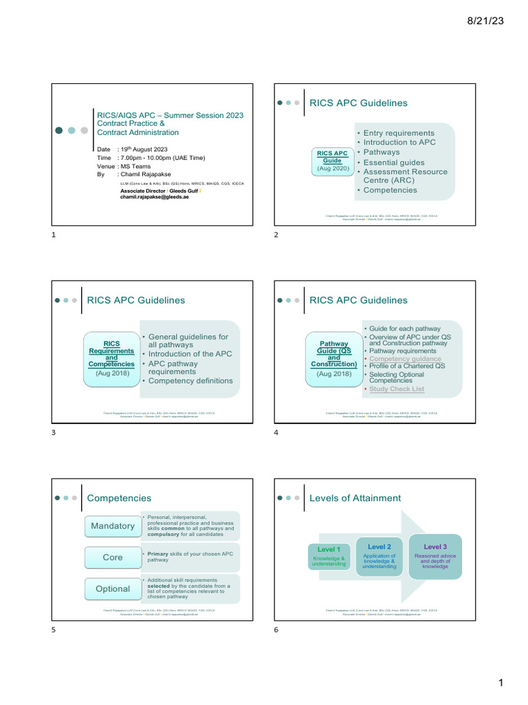 RICS APC Contract Practice Overview | PDF | Offer And Acceptance ...