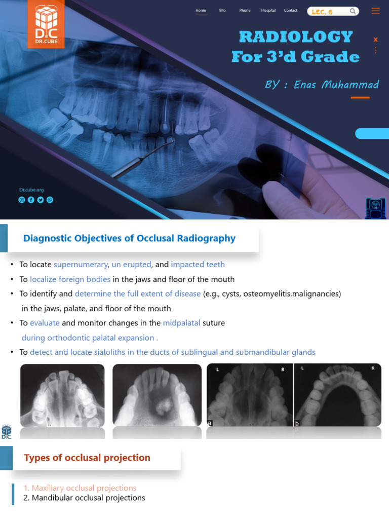 Radiology Lec.6 Occlusal Film Projection (DR - Cube) | PDF | Anatomical ...