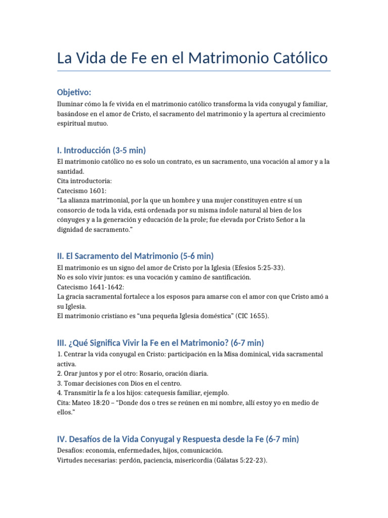 Fe y Matrimonio Católico: Transformación Conyugal | PDF | eucaristía ...