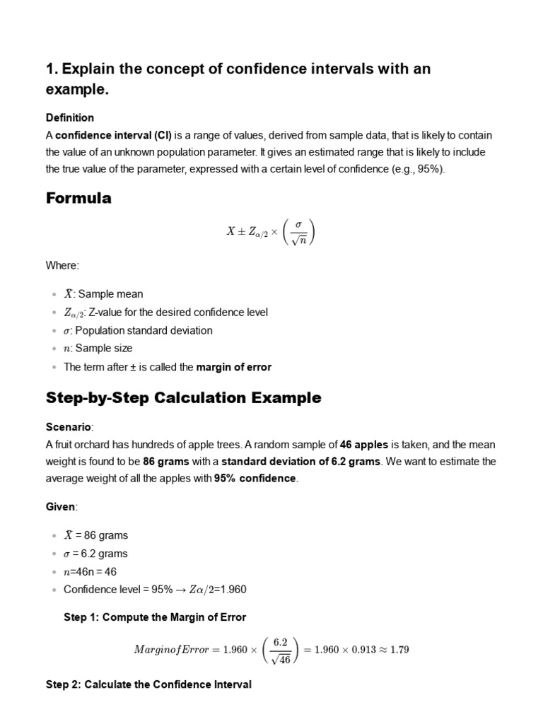 Statistics IMP Questions and Answers | PDF | Confidence Interval | Mean ...