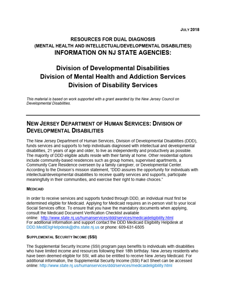 1-Info On DDD DMHAS DDS 7.10.18-1 | PDF | Supplemental Security Income | Medicaid