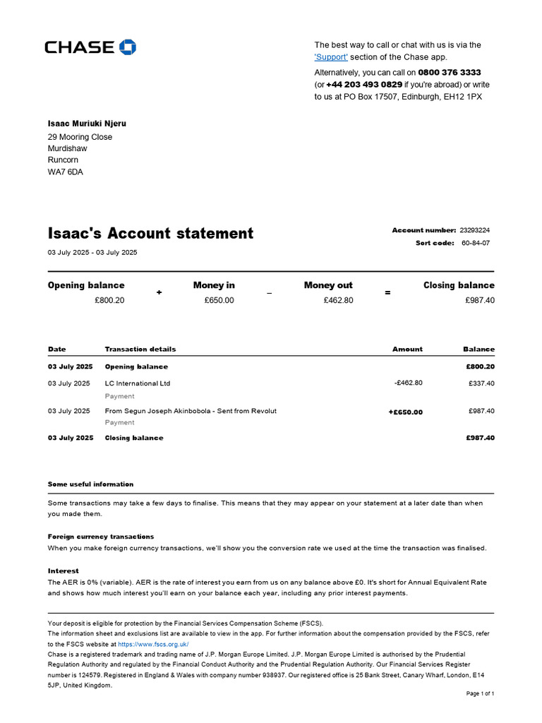 Statement For 03 July 2025 | PDF | Personal Finance | Trade