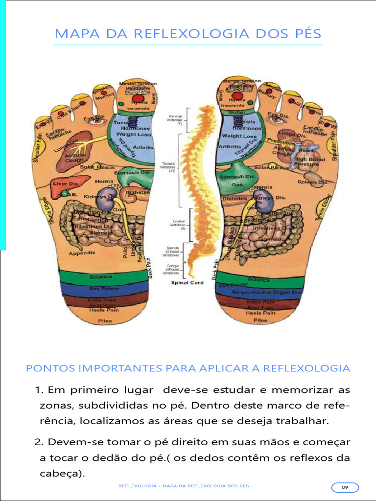 Mapa da Reflexologia dos Pés | PDF