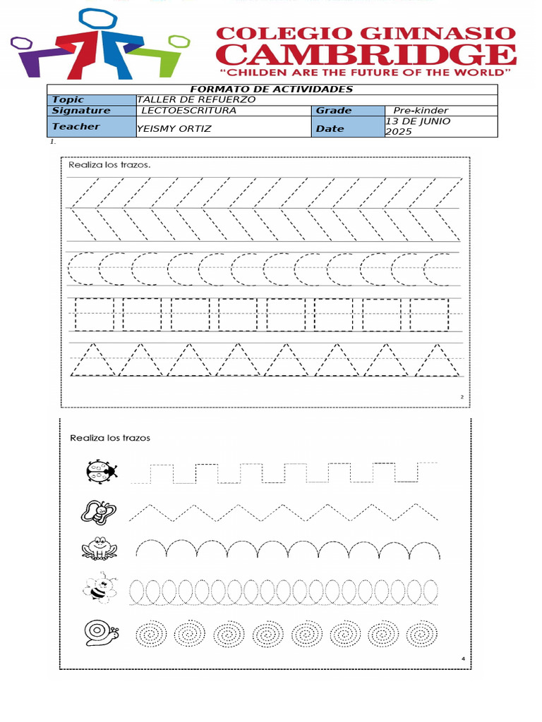 REFUERZO LECTOESCRITURA 4 Años | PDF