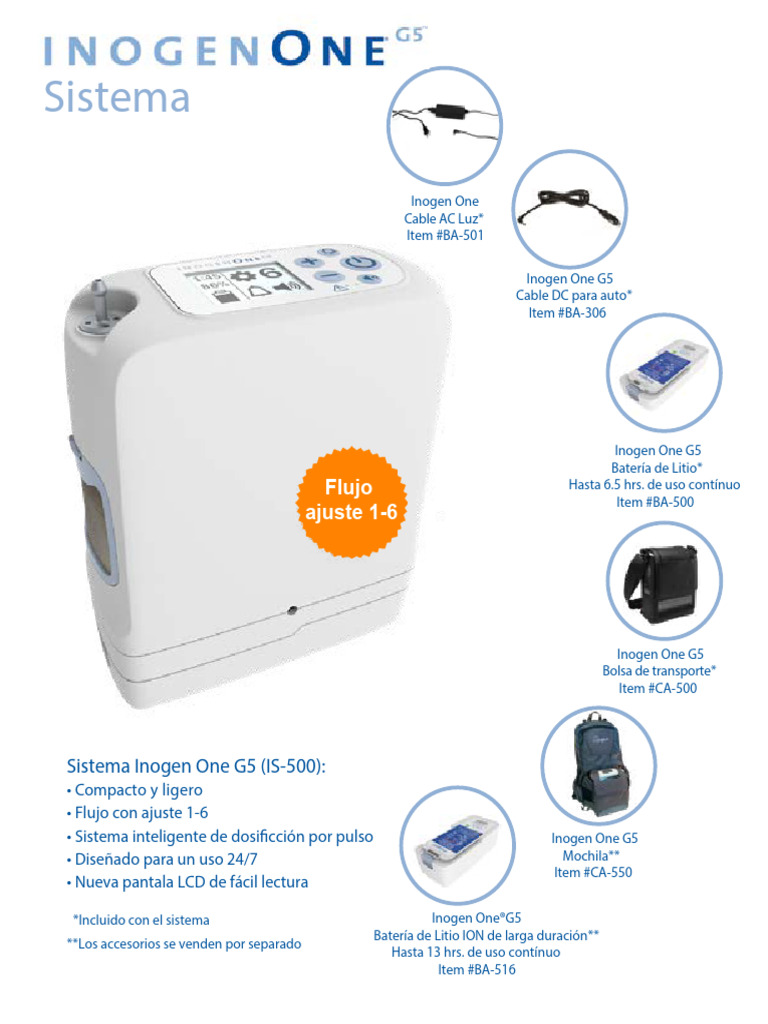 Manual Inogen One G5: Uso y Accesorios | PDF