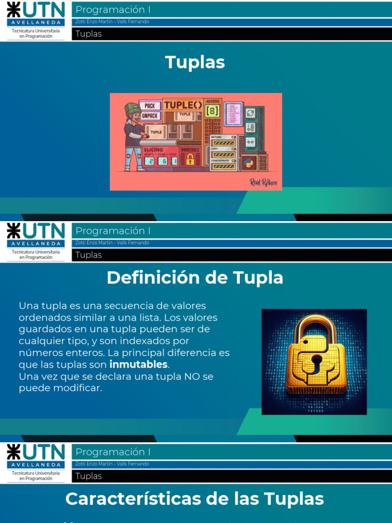 Tuplas | PDF | Python (lenguaje de programación) | Programación de computadoras