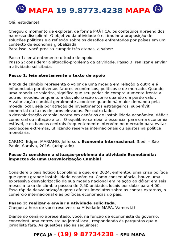 Mapa - Eco - Economia Internacional II - 53_2025 | PDF | Taxa de câmbio ...