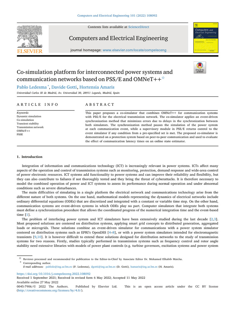 Co-Simulation Platform For Interconnected Power Systems and Communication Networks Based On PSS ...
