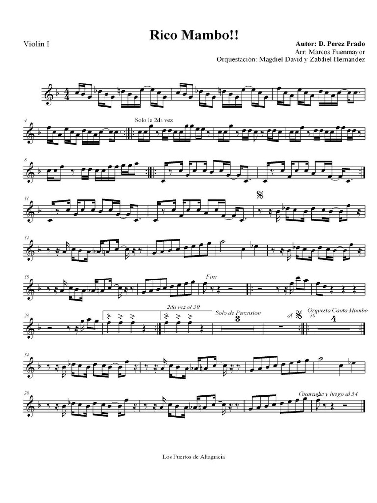 Rico Mambo - Partes | PDF