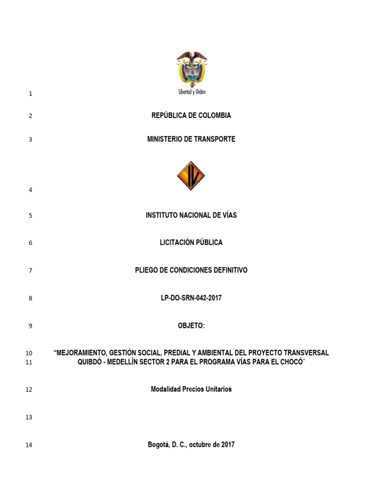 Pliego de Condiciones Definitivo | PDF