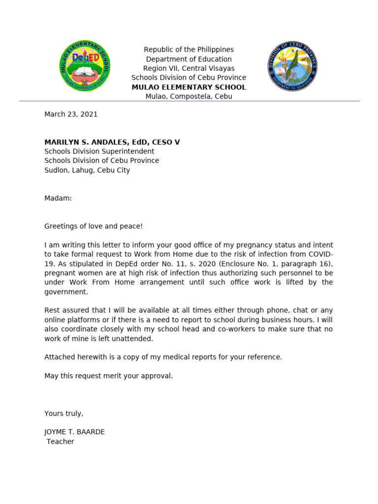 Letter For Work From Home During COVID19 | PDF