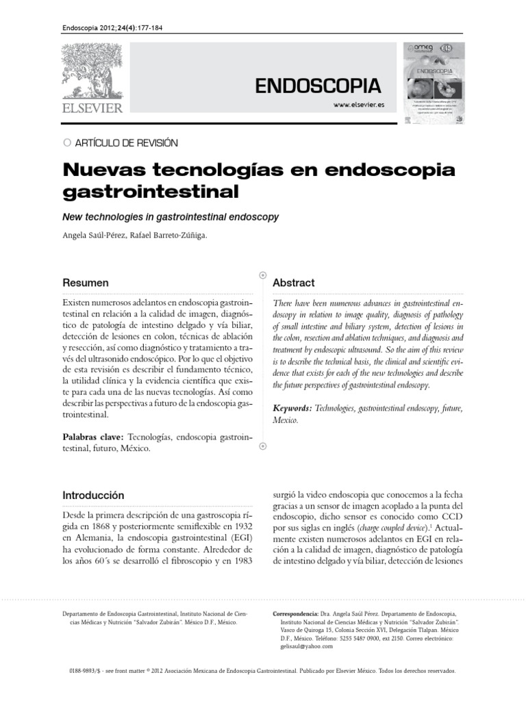 Endoscopia: Nuevas Tecnologías en Endoscopia Gastrointestinal | PDF ...