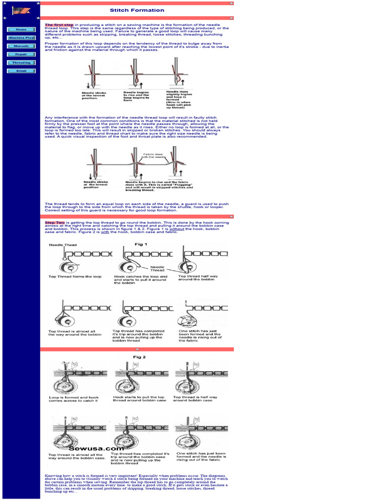 Sewing Machine Stitch Formation | PDF | Sewing Machine | Textile Arts
