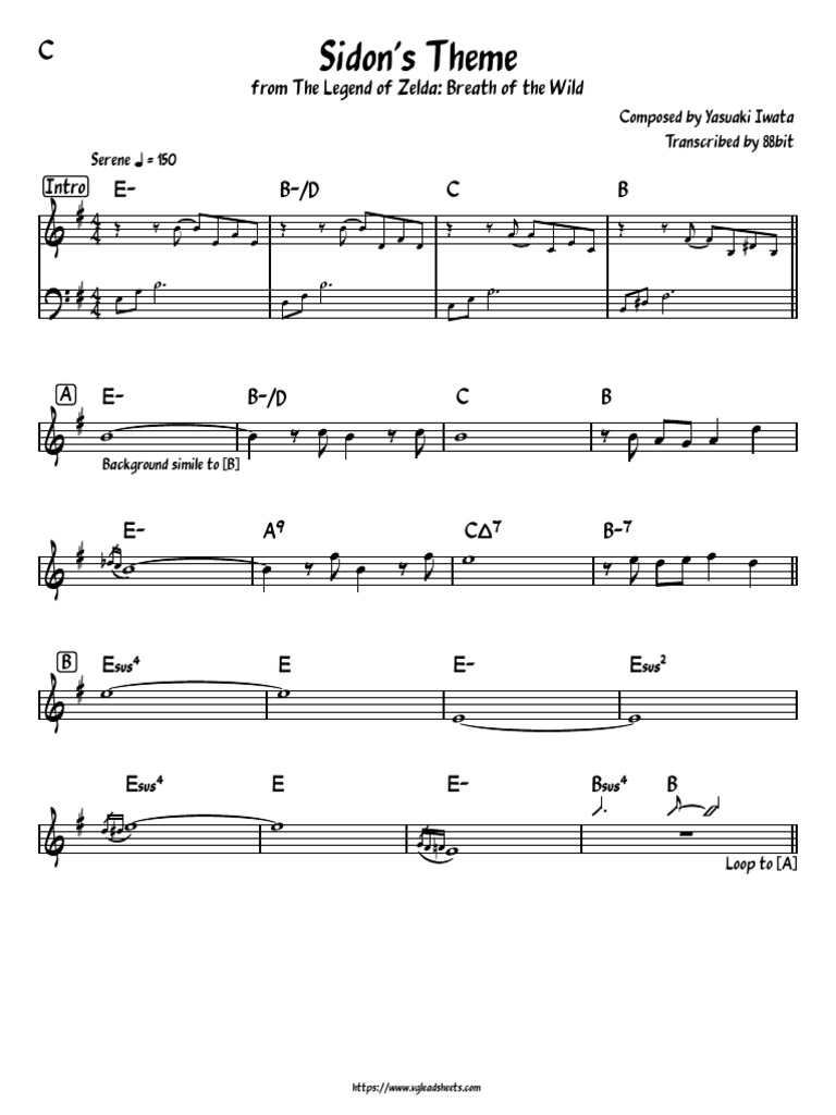The Legend of Zelda - Breath of The Wild - Sidon's Theme | PDF | The ...