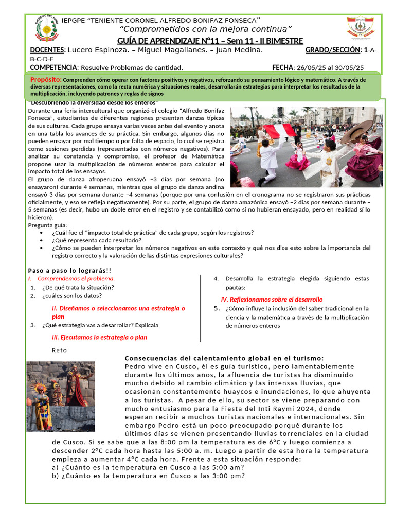 Guia N11 - Semana 11 - 1ro | PDF | Cambio climático | Entero